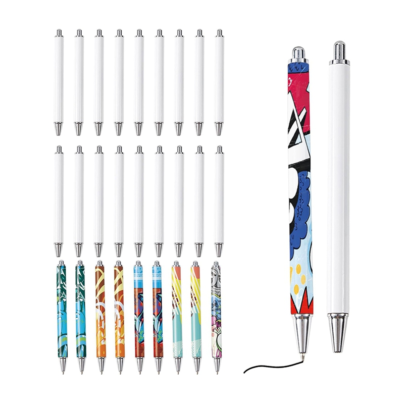 Sublimation Pens Blank with Shrink Wrap, Clipless Heat Transfer ...