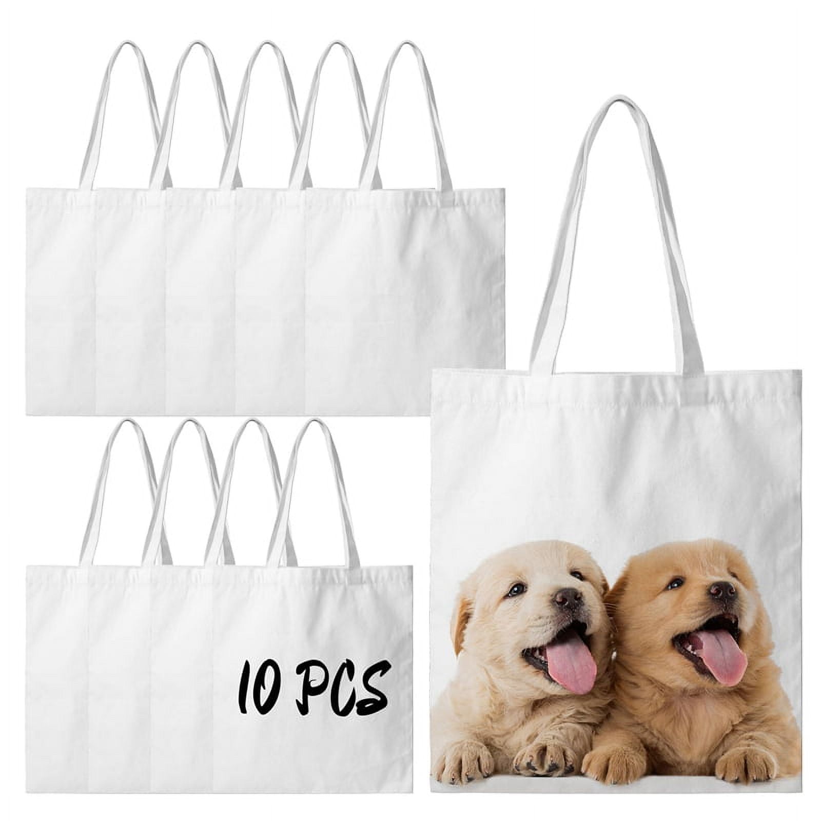Sublimation Tote Bags Blanks 15 x 13 Inch Polyester Canvas Tote for DIY ...