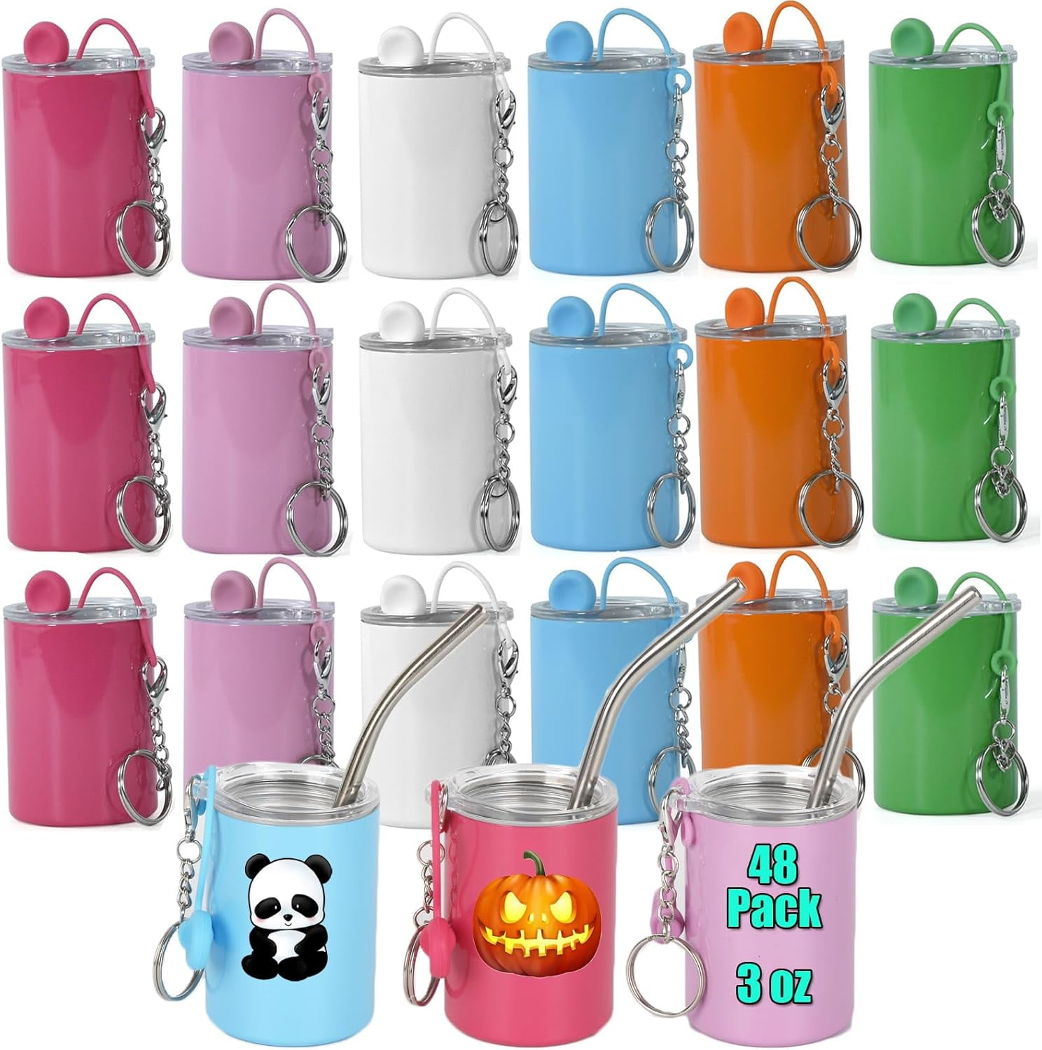 Sublimation Tumblers with Straw and Lid, Double Stainless Steel Wine ...