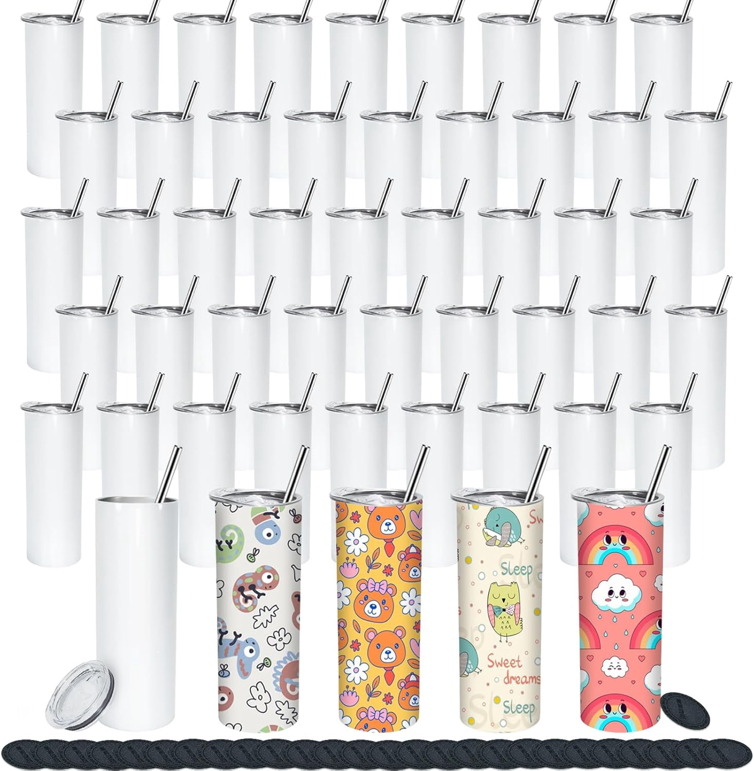 Sublimation Tumblers – Sublimation Tumbler Blanks with Lid and Plastic ...