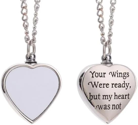 Sublimation Urn Heart Necklace For Ash Cremation Fill kit Included ...