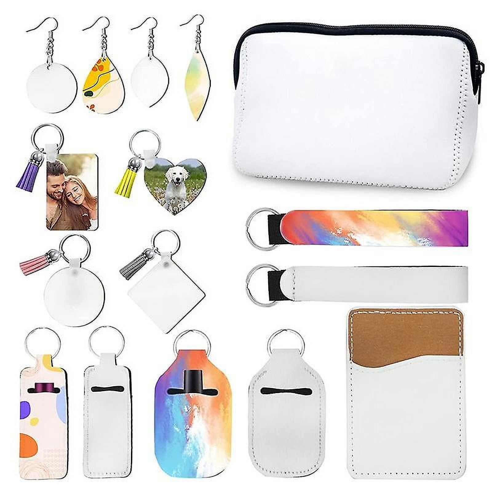 Sublimation blank products including earrings, key chain blanks ...