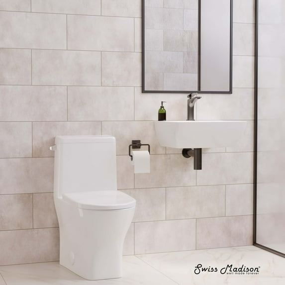 Sublime II One-Piece Round Toilet with Left Side Flush, 10" Rough-In 1. ...
