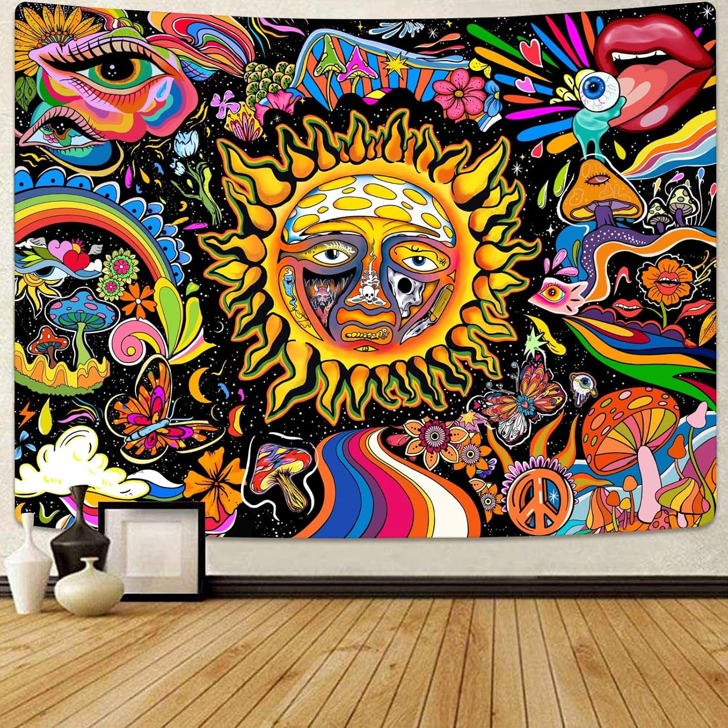 Sublime Tapestry Mushroom Tapestries for Bedroom Aesthetic Small Hippie ...