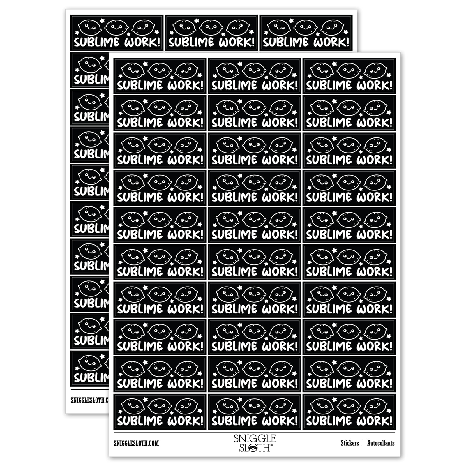 Sublime Work Teacher Student School Sticker Set - Black - Gloss Finish ...