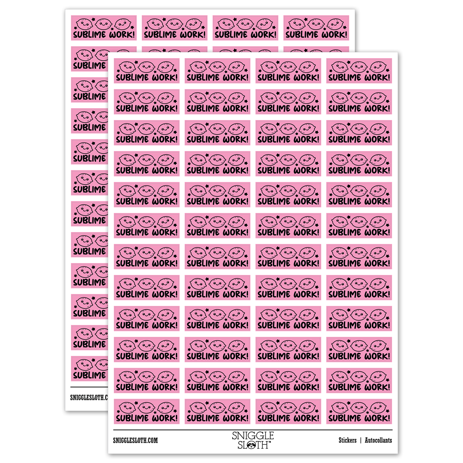 Sublime Work Teacher Student School Sticker Set - Light Pink - Matte ...