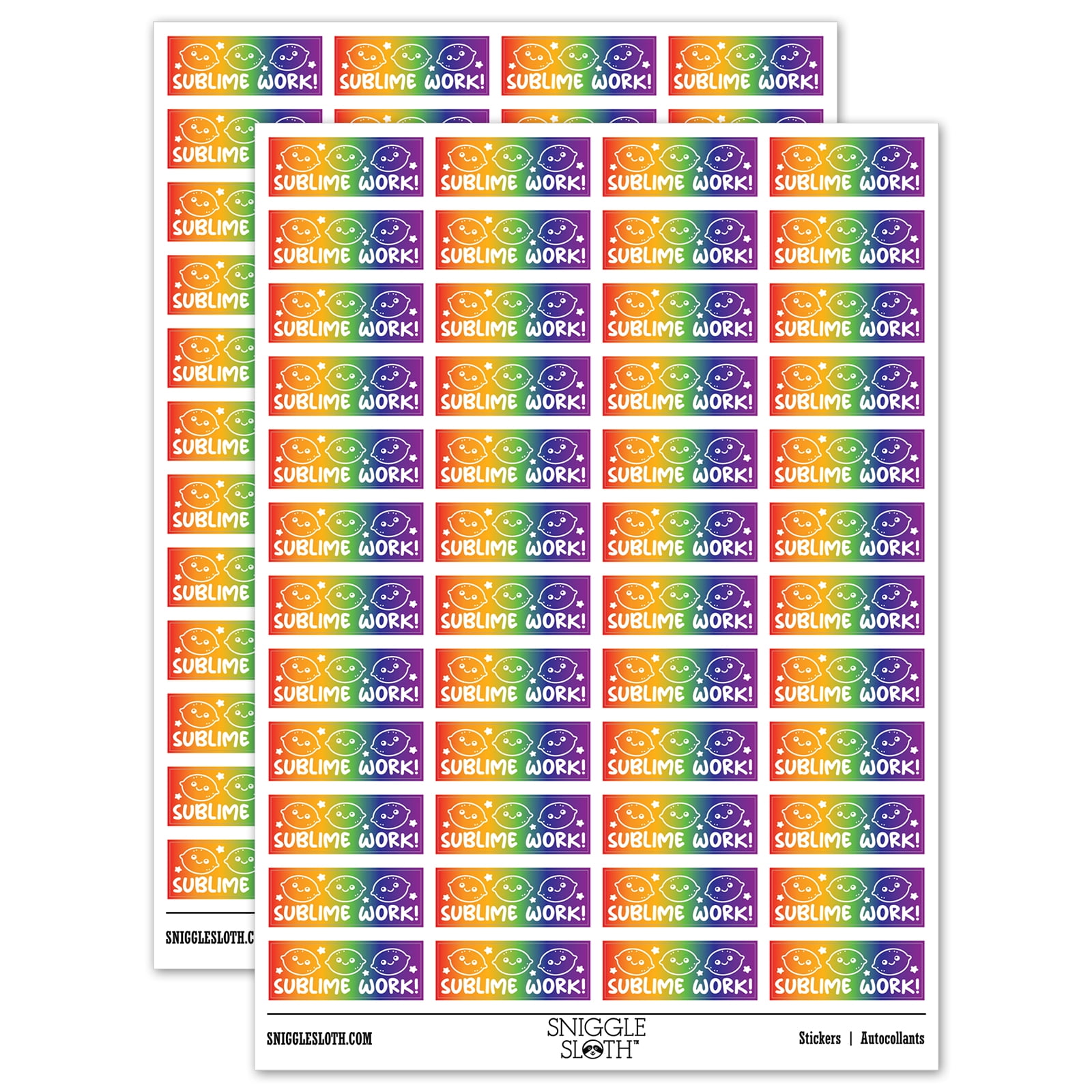 Sublime Work Teacher Student School Sticker Set - Rainbow - Matte ...