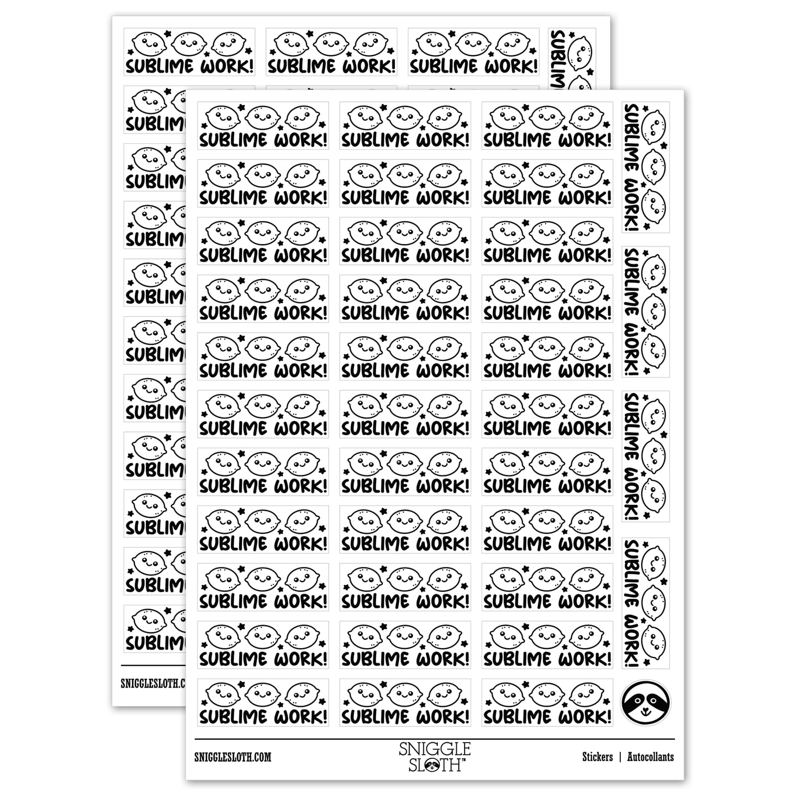 Sublime Work Teacher Student School Sticker Set - White - Gloss Finish ...