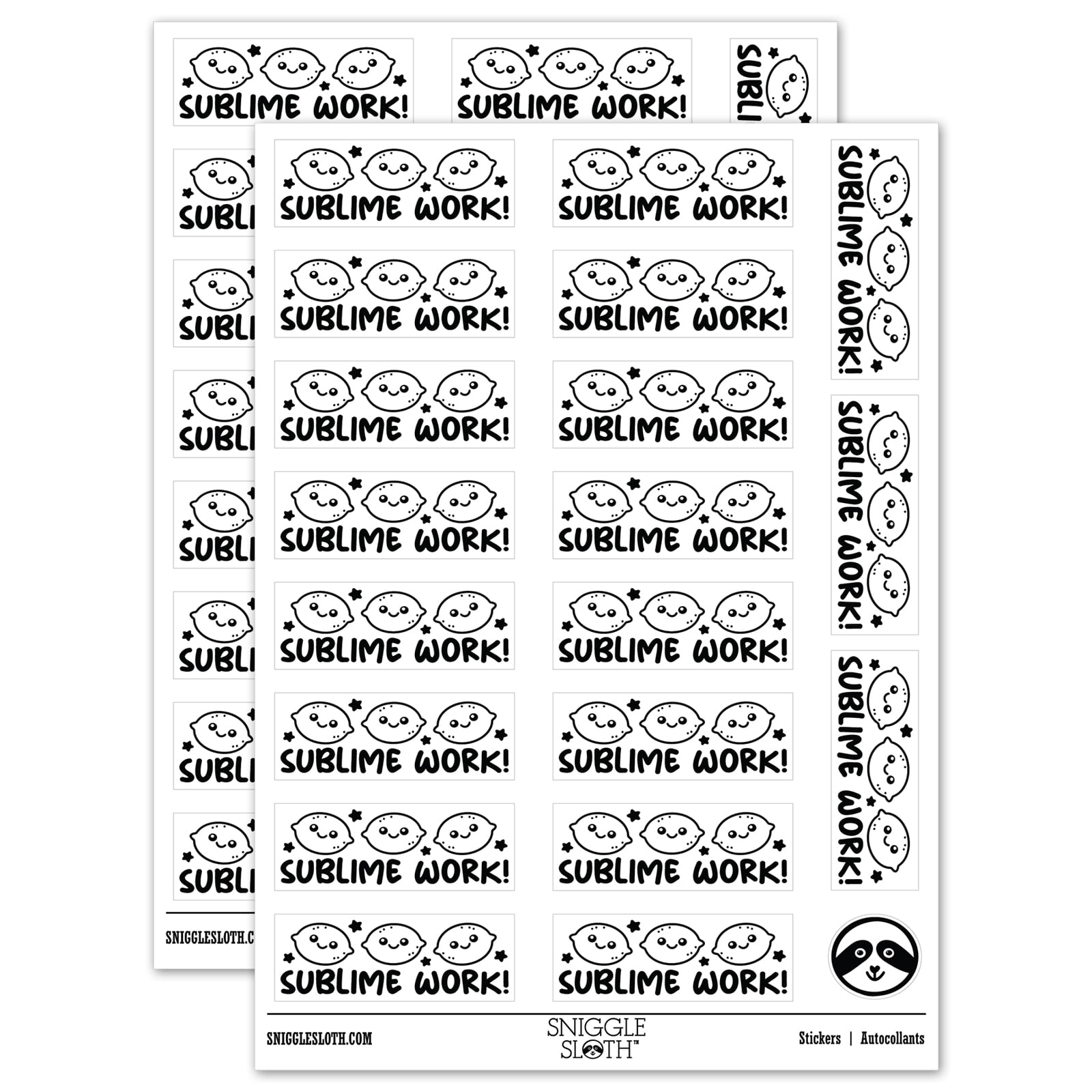 Sublime Work Teacher Student School Sticker Set - White - Gloss Finish ...