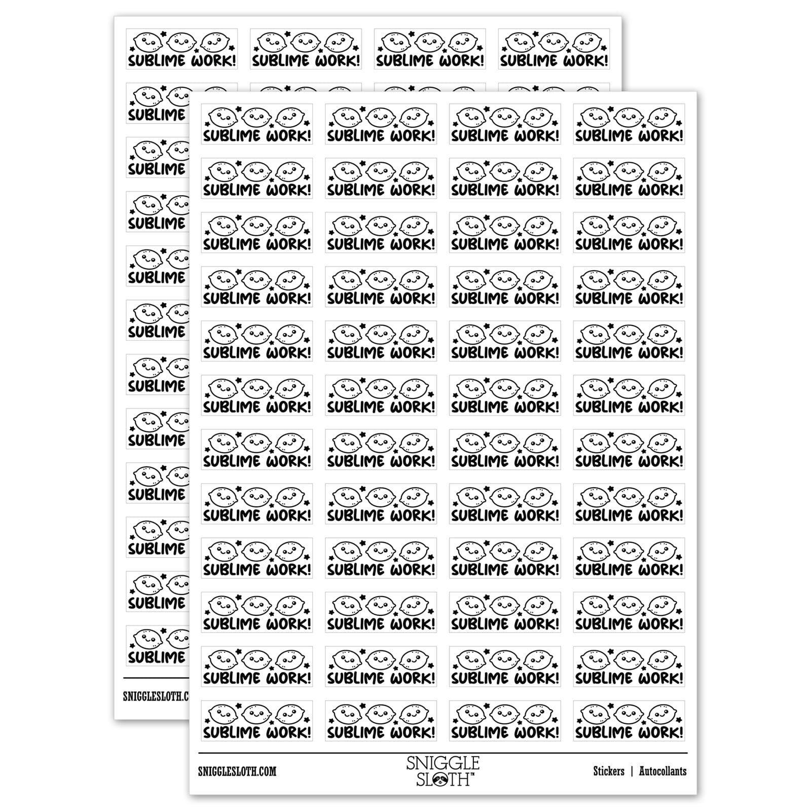 Sublime Work Teacher Student School Sticker Set - White - Matte Finish ...