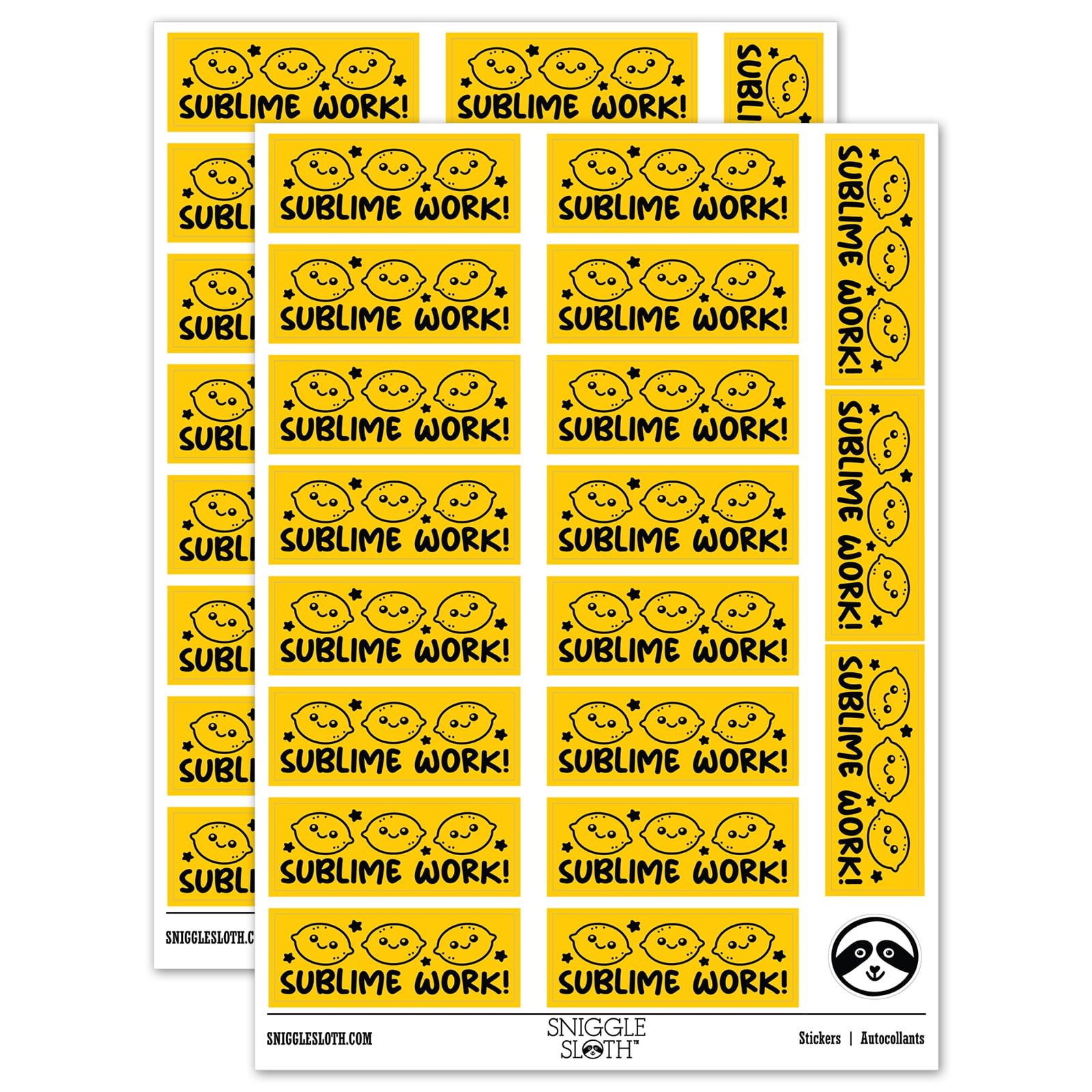 Sublime Work Teacher Student School Sticker Set - Yellow - Gloss Finish ...