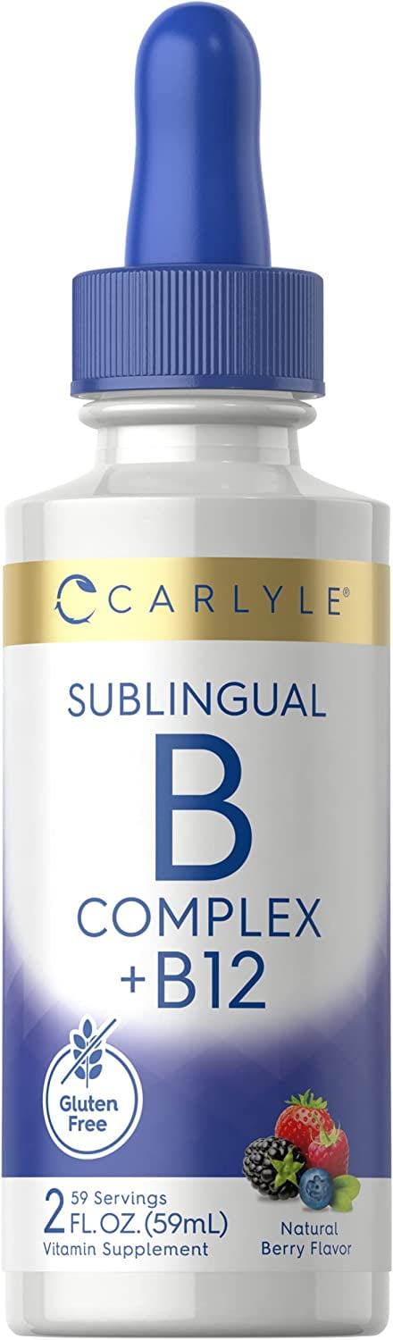 Carlyle High Potency Sublingual B-Complex + B12 Supplement | Vegetarian ...
