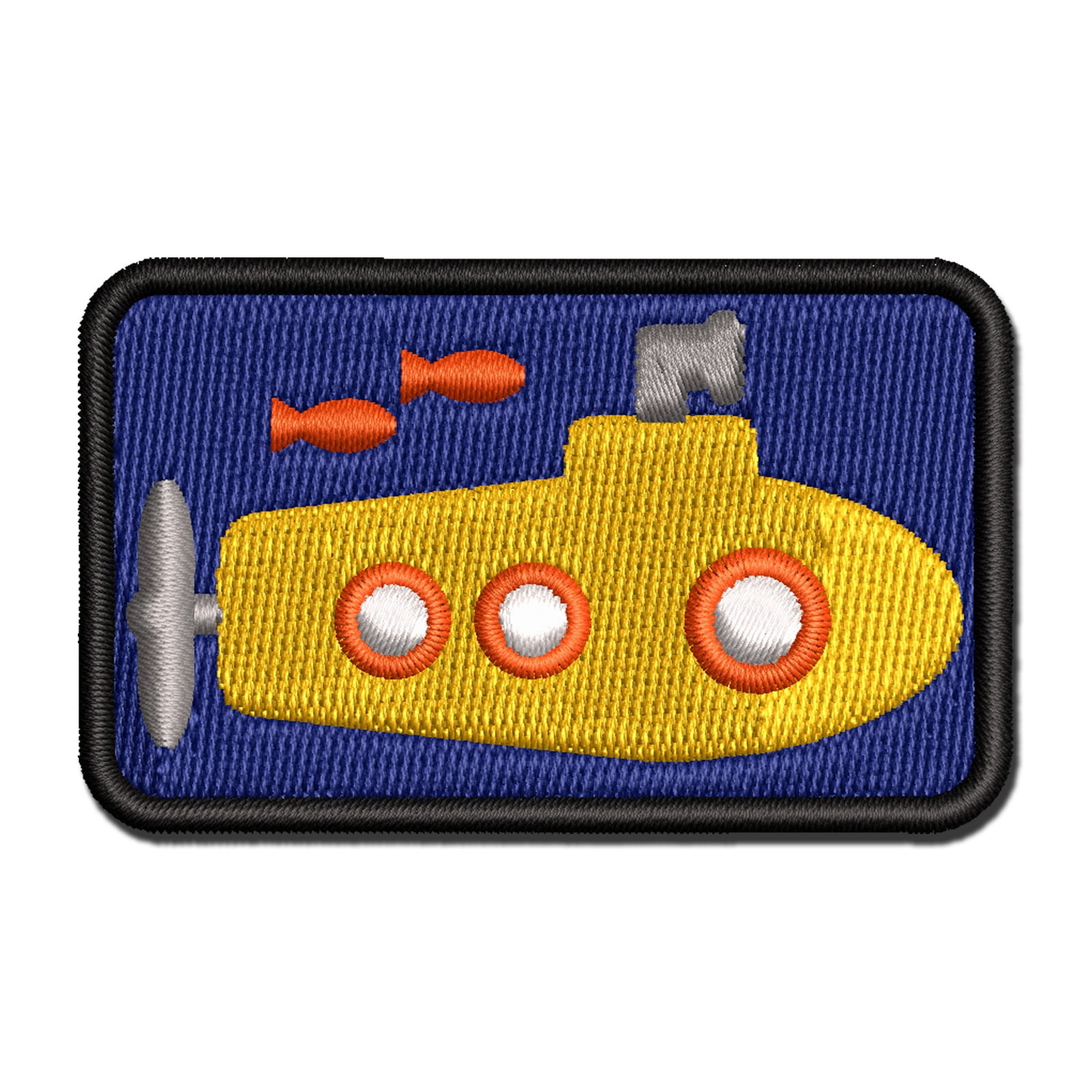 Submarine Doodle Applique Multi-Color Embroidered Hook & Loop Patch - 3 ...