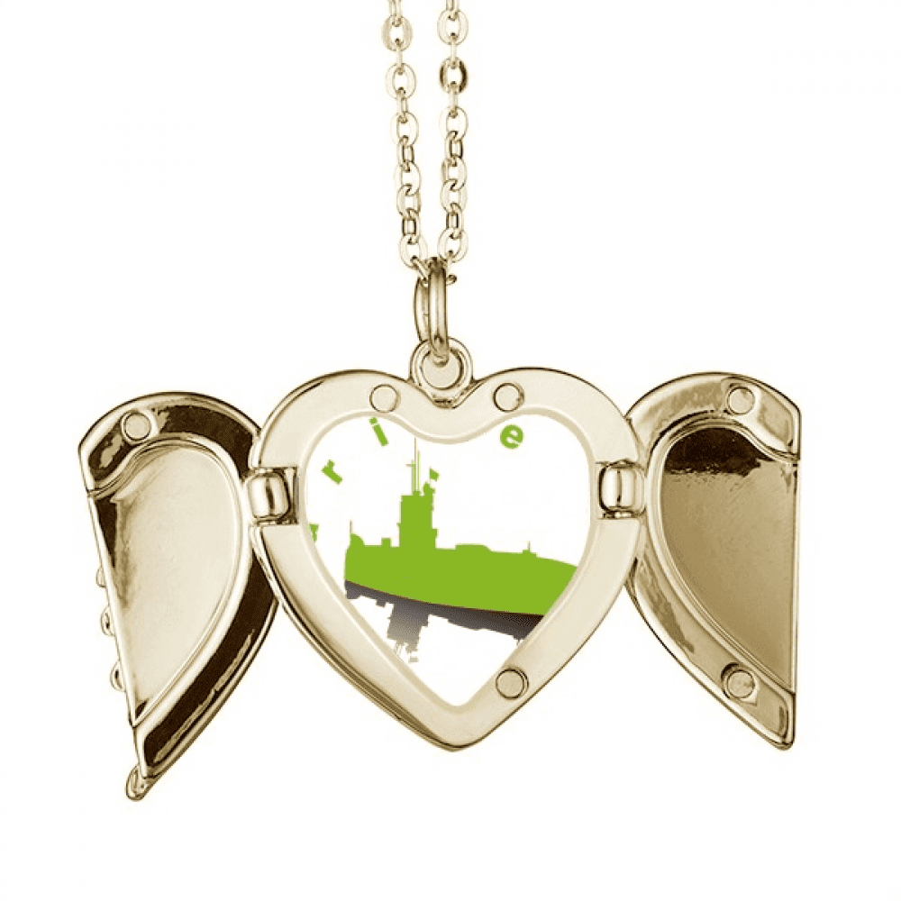 Submarine Sank Underwater Ocean Folded Wings Peach Heart Pendant ...
