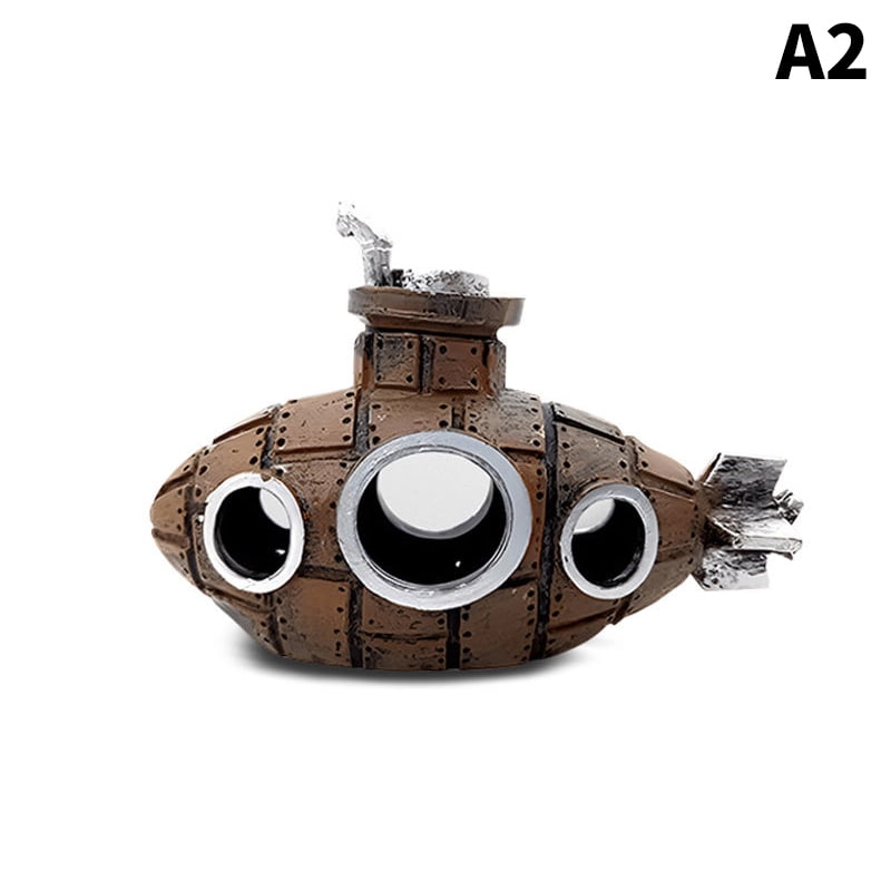 Submarine Sculpture Submarine Ornaments Fish Shelter Cave Landscaping ...
