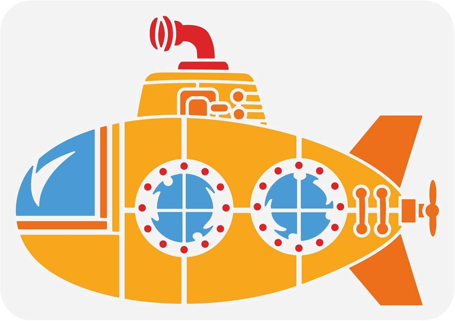 Submarine Stencil Marine Diving Vehicles Painting Templates 11.7x8.3 ...