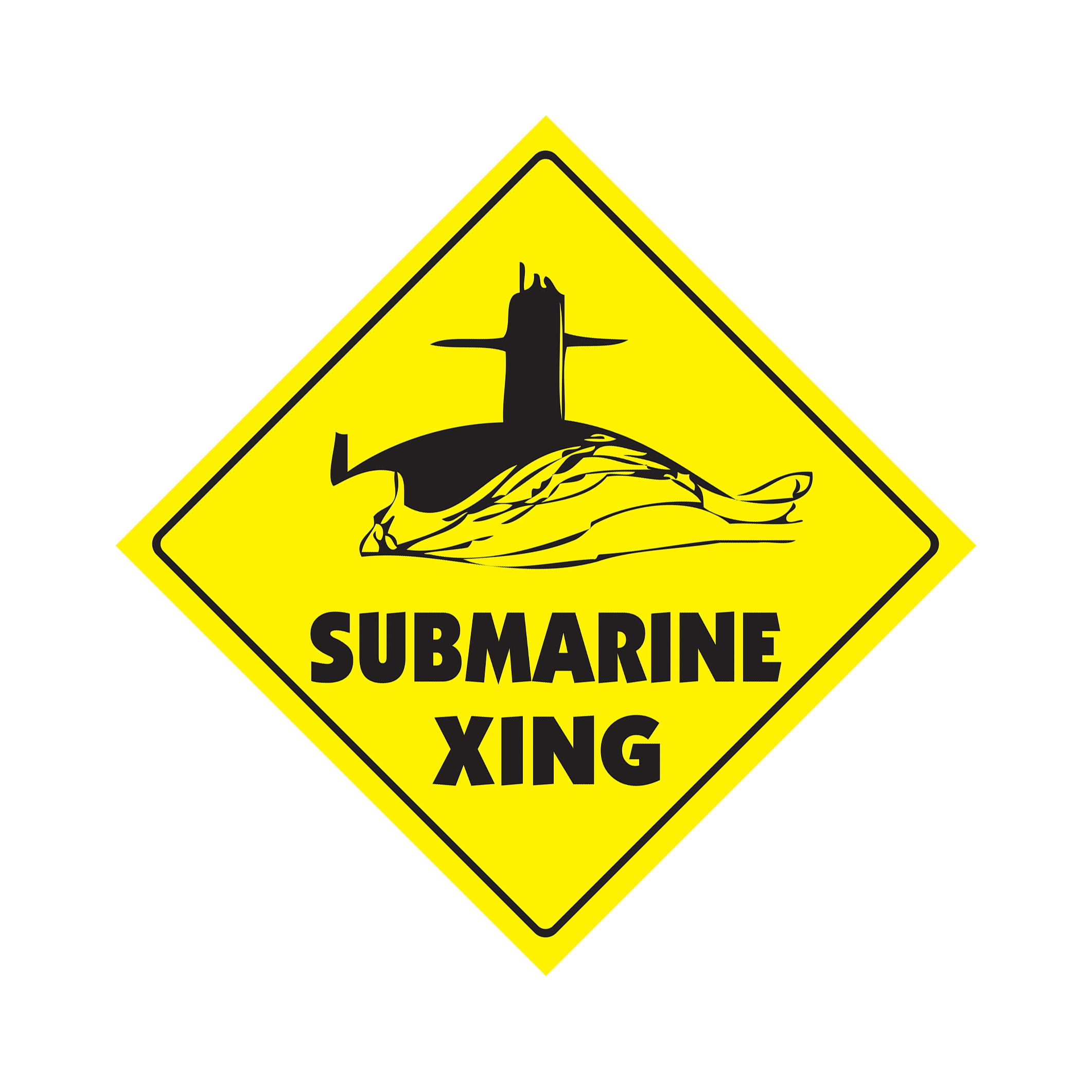 Submarine Xing Crossing Sign Zone Xing | Indoor/Outdoor | 20" Tall Sub ...