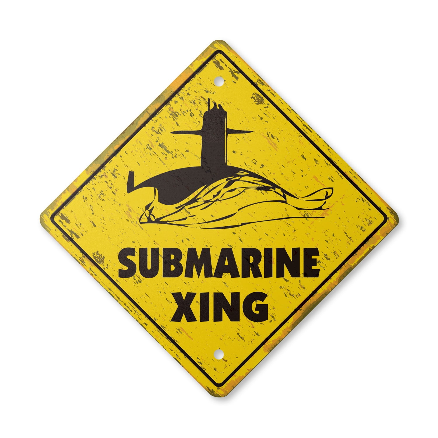 Submarine Xing Vintage Crossing Sign Zone Xing | Indoor/Outdoor Plastic ...