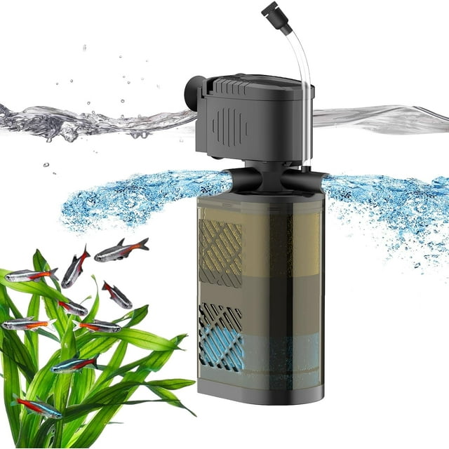 Submersible Aquarium Filter 3-Stage Fish Filter for Fish Tank, Turtle ...