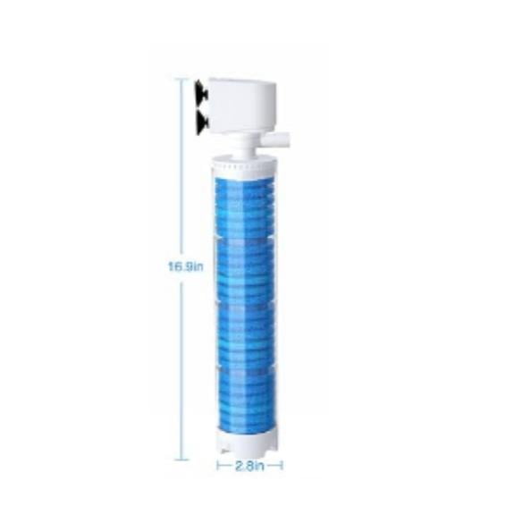 Submersible Aquarium Filter, 4-Stage Sponge & 3-in-1 Filtration, 320GPH ...