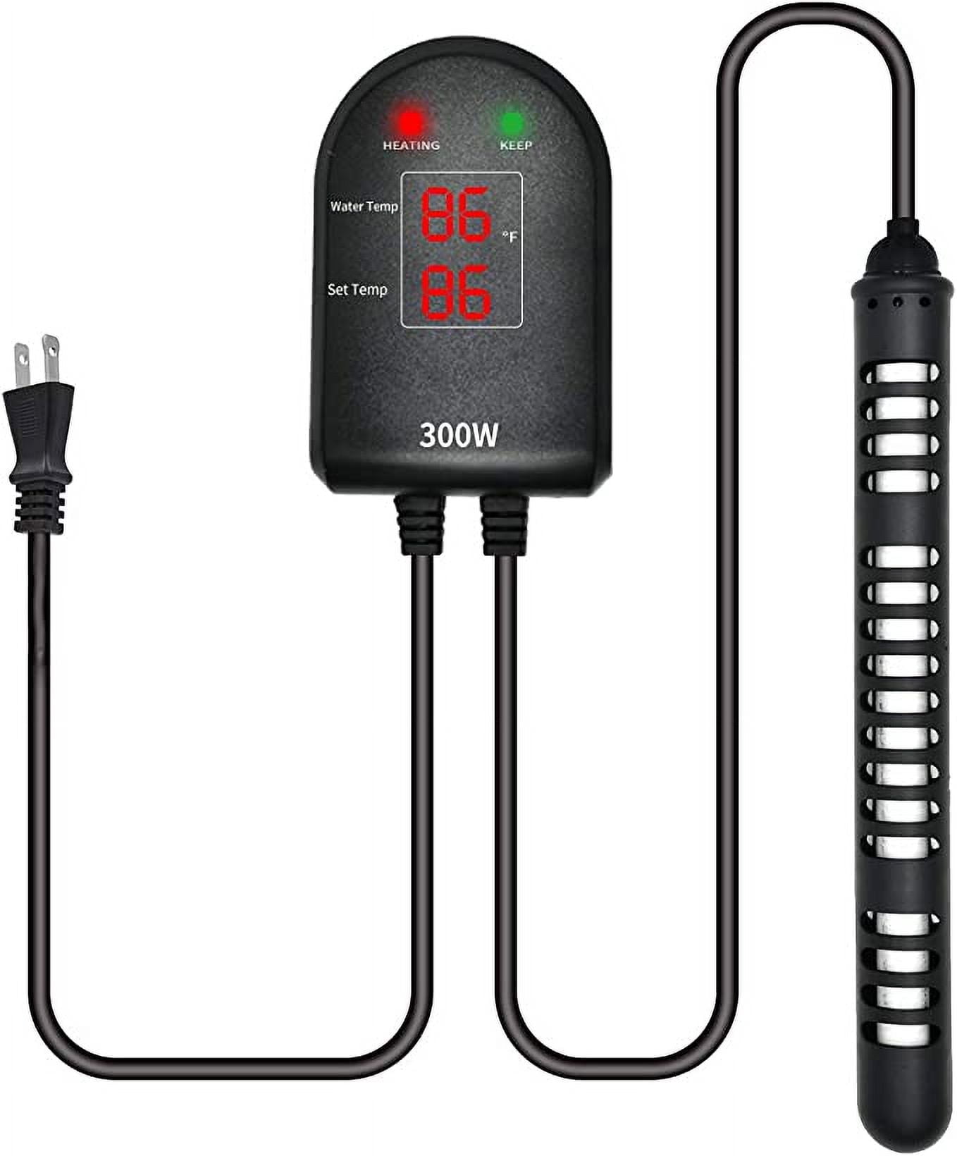 300W Submersible Aquarium Heater with Dual Temp Display & Adjuster for ...