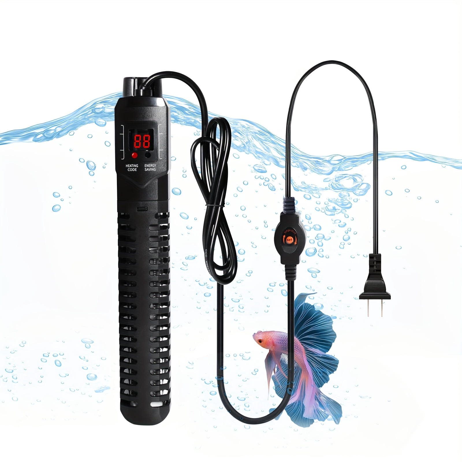 Submersible Aquarium Heater for Medium-Sized Tanks, High Quality Quartz ...