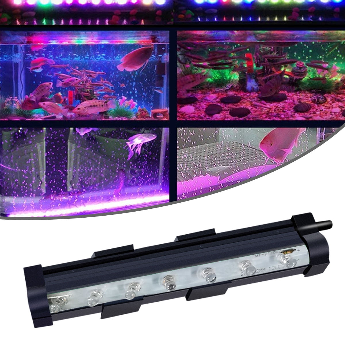 Submersible LED Aquarium Lights, 7 LED Air Stone Fish Tank Light ...