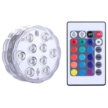 Heldig Underwater LED Lights, 10 LED IP68 Waterproof, Pool Submersible, Color Changing, Battery ...