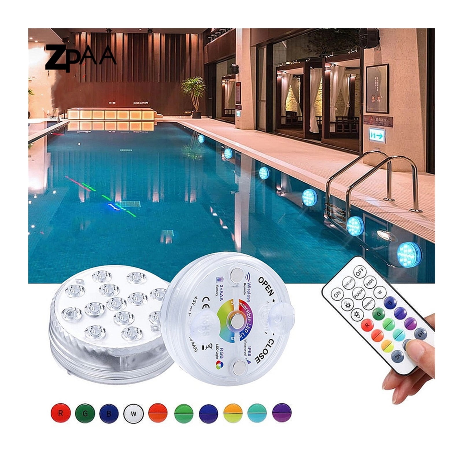 Submersible LED Lights With RF Remote 13 LED Underwater Led Lights With ...