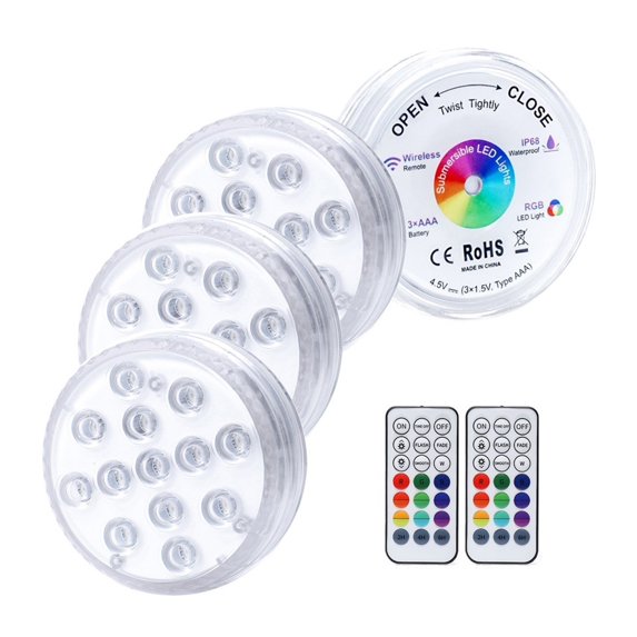 Submersible LED Lights With RF Remote 13 LED Underwater Led Lights With ...