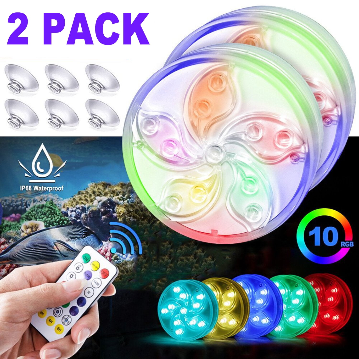 Submersible LED Lights for Ponds & Pools - RGB Color Changing ...