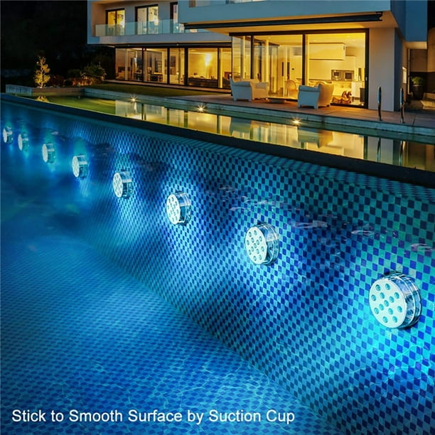 Puhuiying Submersible LED Pool Light with Magnets Suction Cups ...