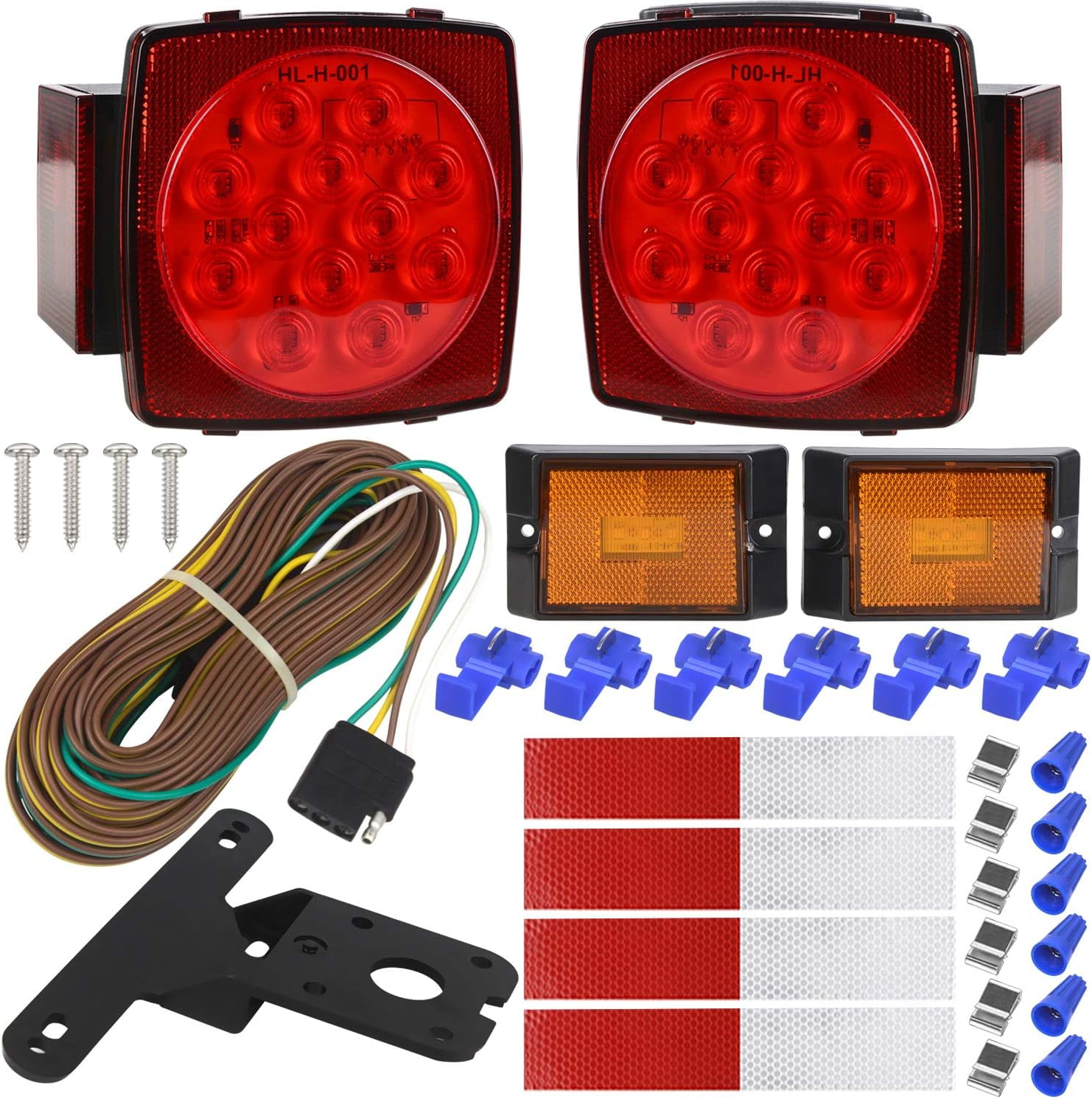 Submersible LED Trailer Light Kit, Super Bright Brake Stop Turn Tail ...