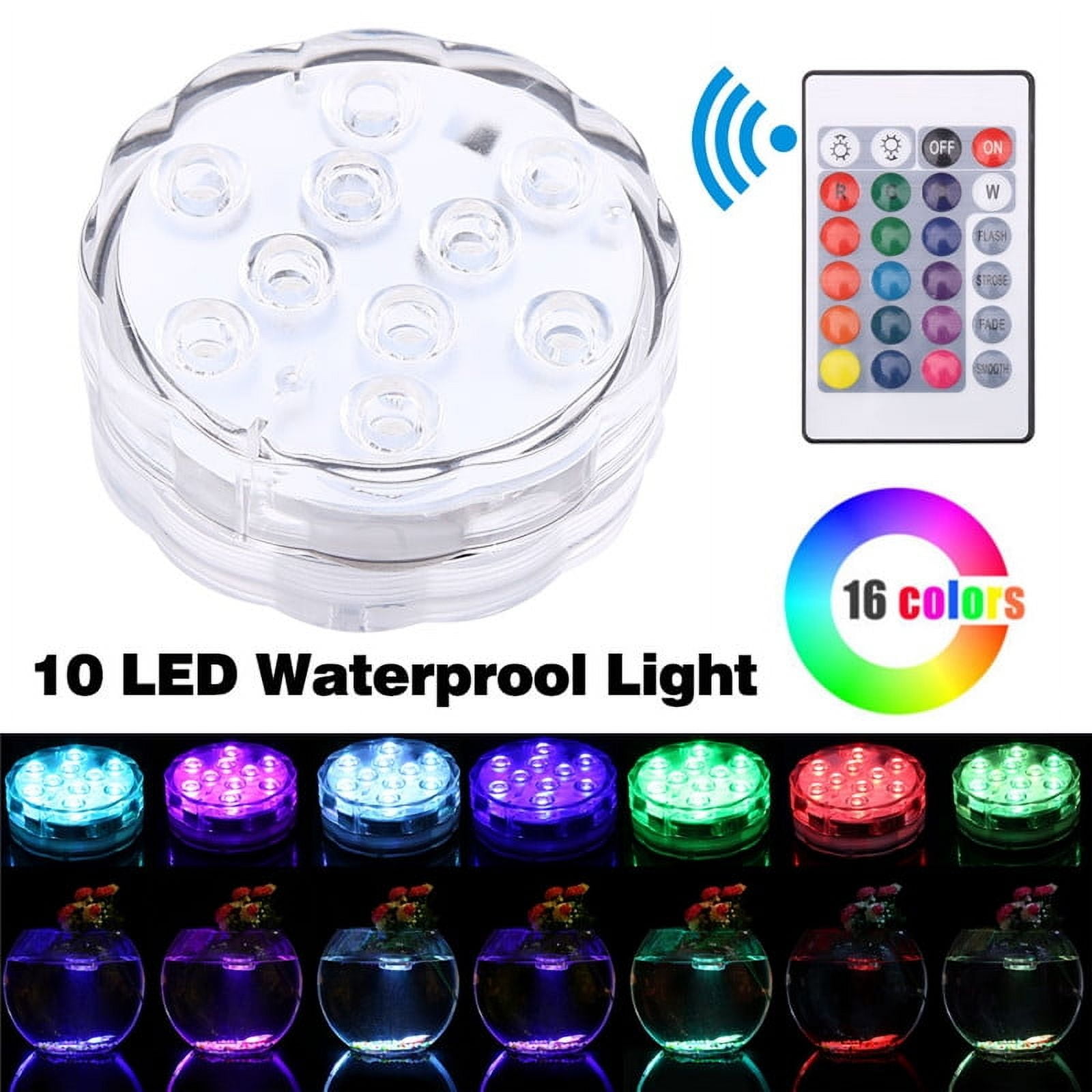 Waterproof Submersible Underwater LED Light with Wireless Remote ...