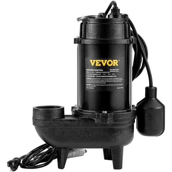 Submersible Sewage Pump 3/4 HP 5880 GPH 1050W Cast Iron with 2 Inch ...