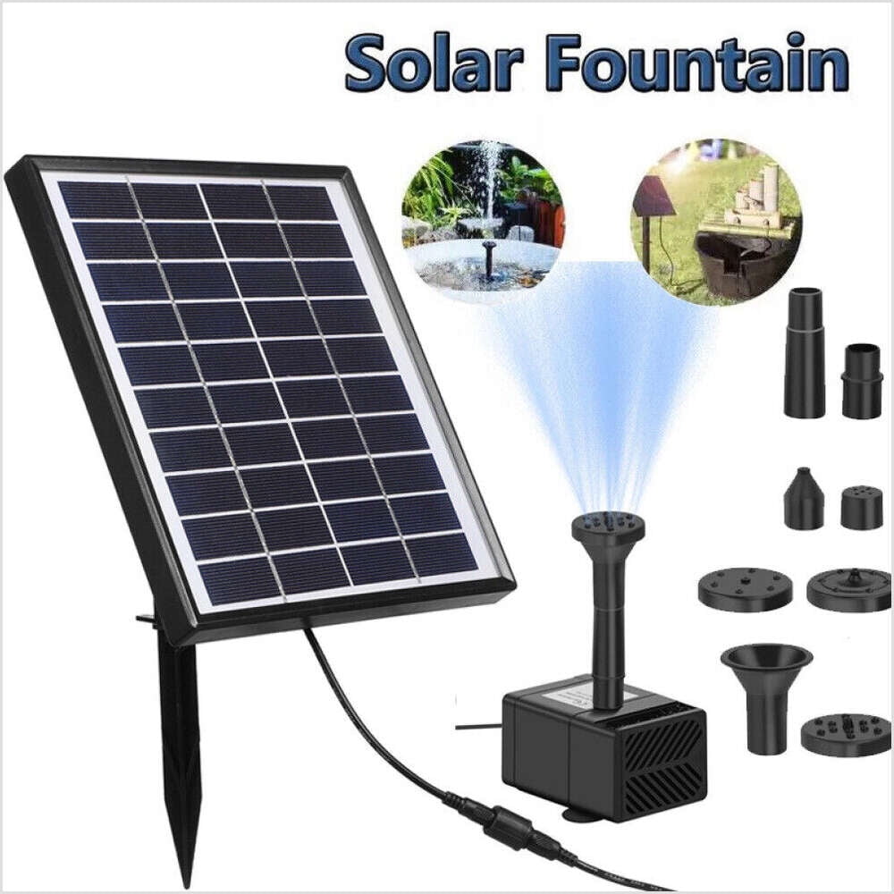 Submersible Solar Power Pool Fountain Floating Water Pump Garden birdd ...