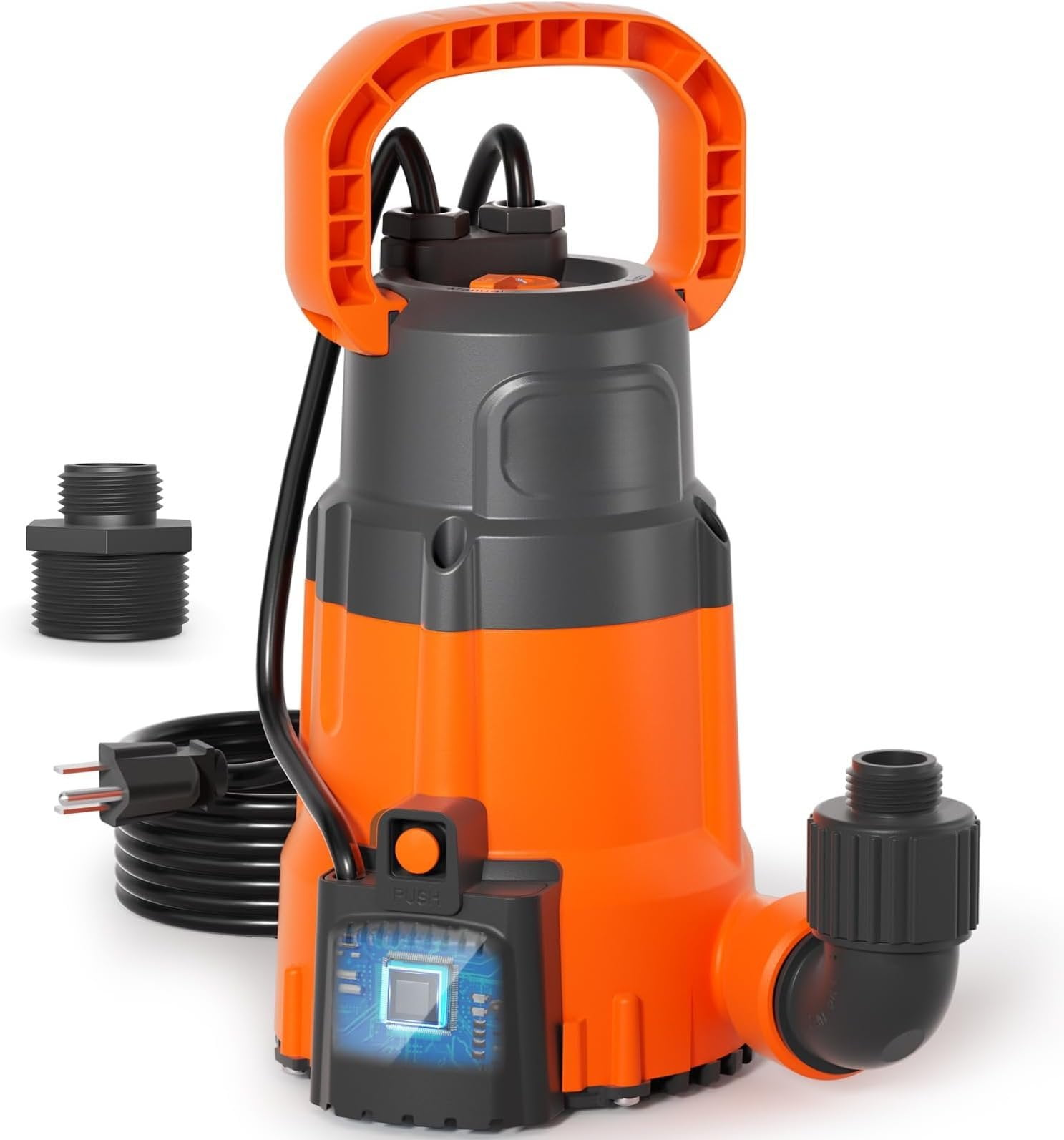 Submersible Sump Pump, Water Sensor /Off, Manual/ Mode, 1/3HP 2790GPH ...