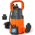 Submersible Sump Pump, Water Sensor /Off, Manual/ Mode, 1/4HP 2160GPH Multi-Use Utility Water ...