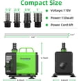 Submersible Water Pump for Pond: 1350GPH 150W Fountain Pump with 6.6ft ...