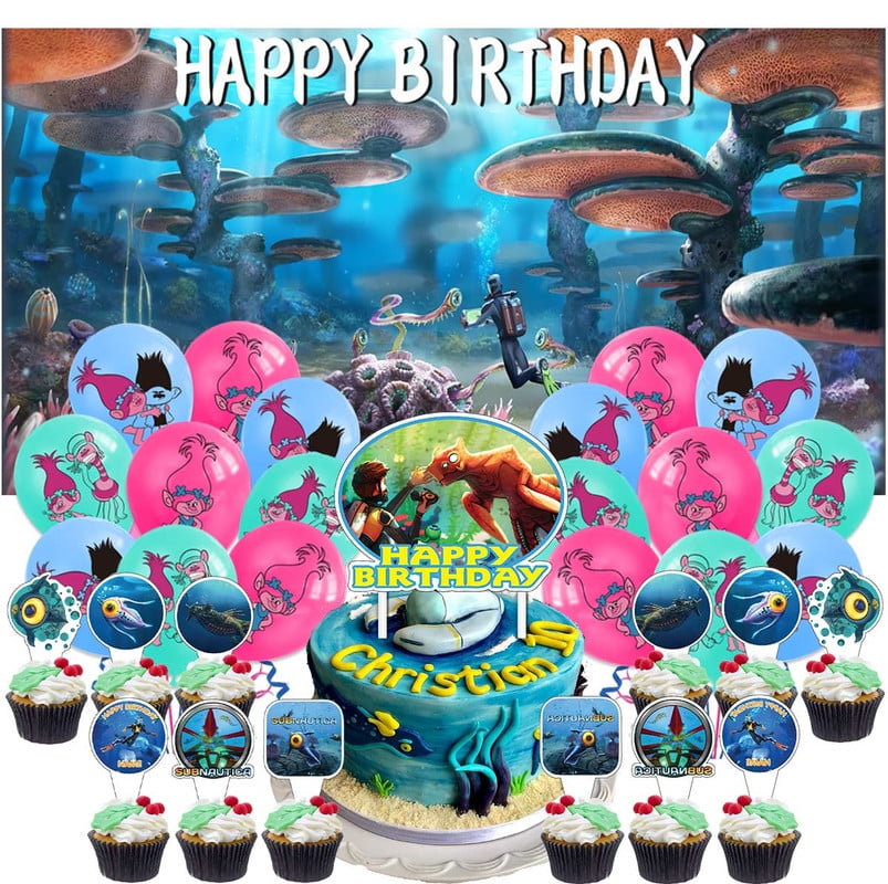 Subnautica Party Supplies Decor Birthday Banner Backdrop Cake Topper ...