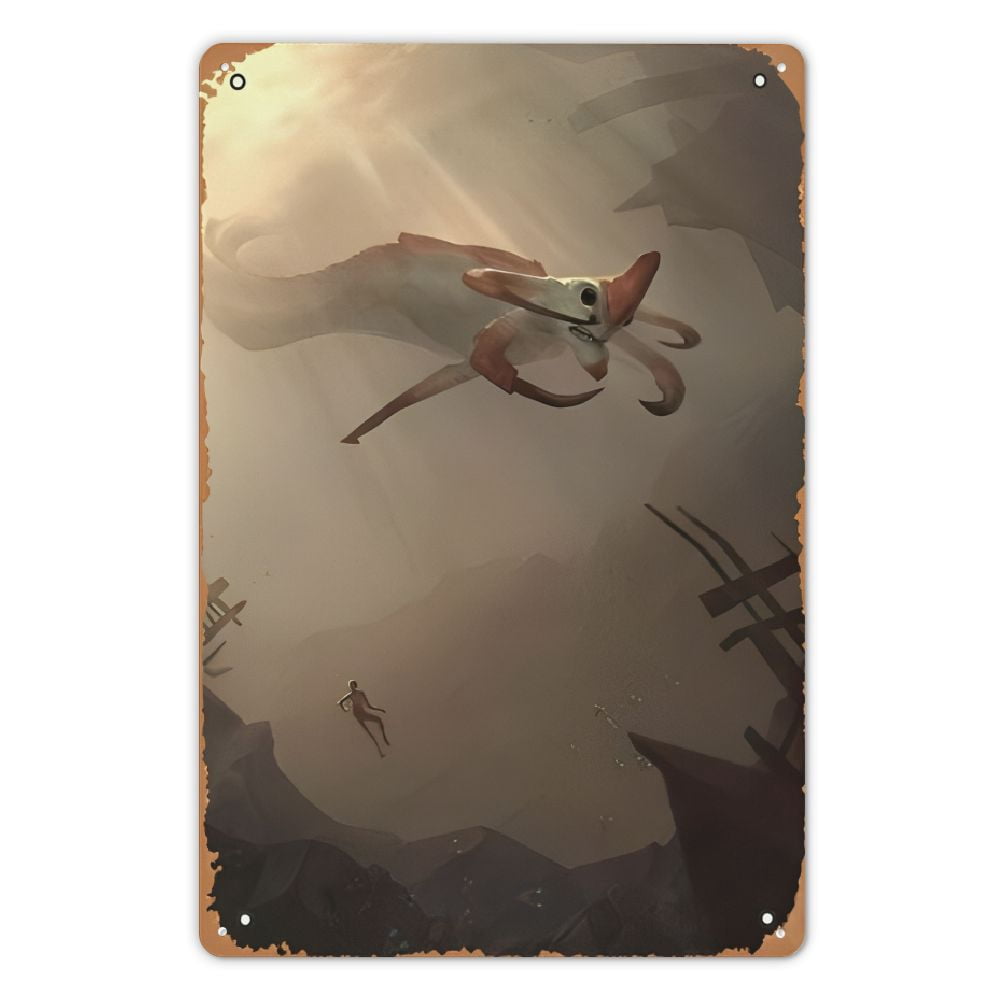 Subnautica - Reaper Leviathan Poster Vintage Retro Metal Sign 8x12 Inch ...