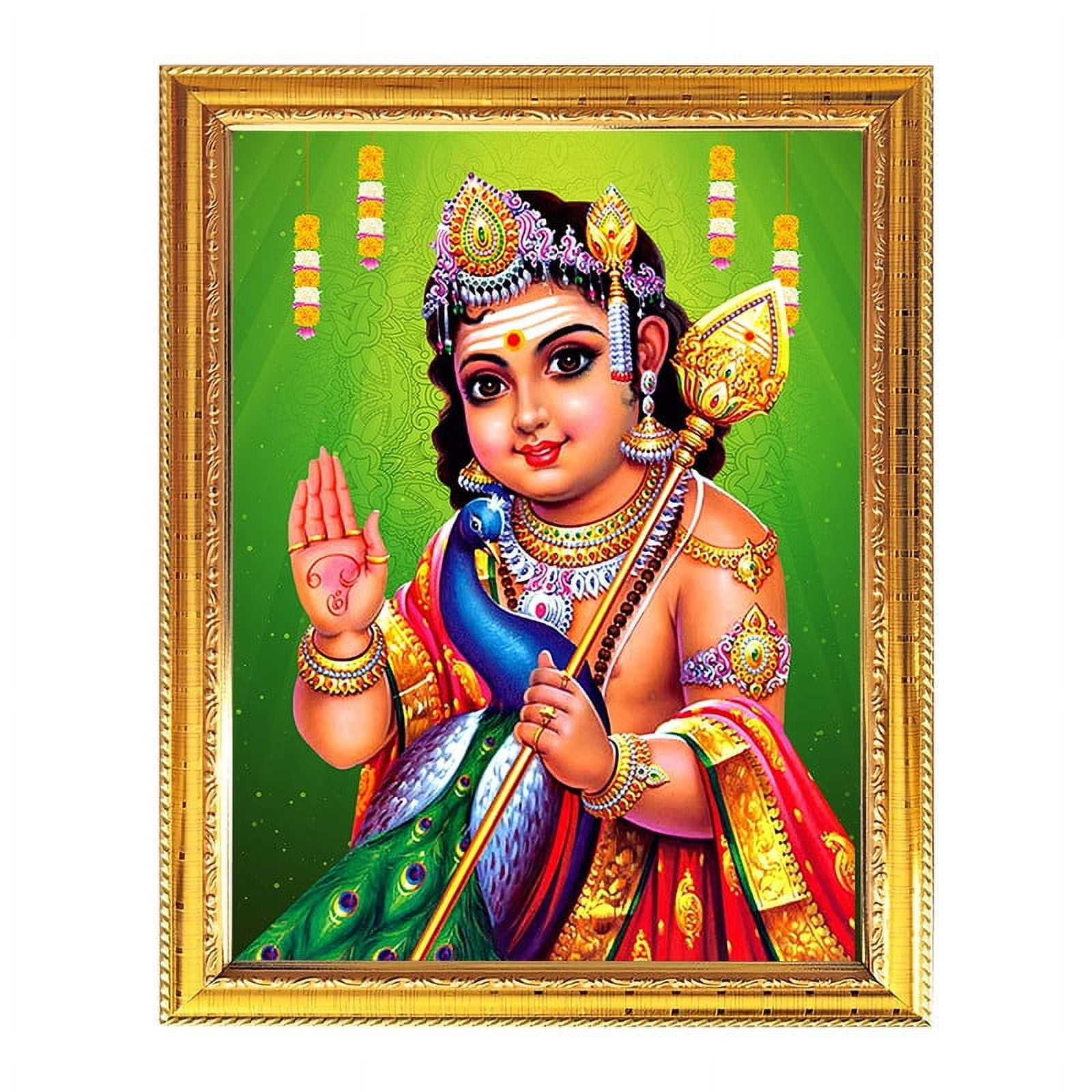 Subrahmanya Swamy God Photo Frames For Pooja Indian Golden Wall Décor ...