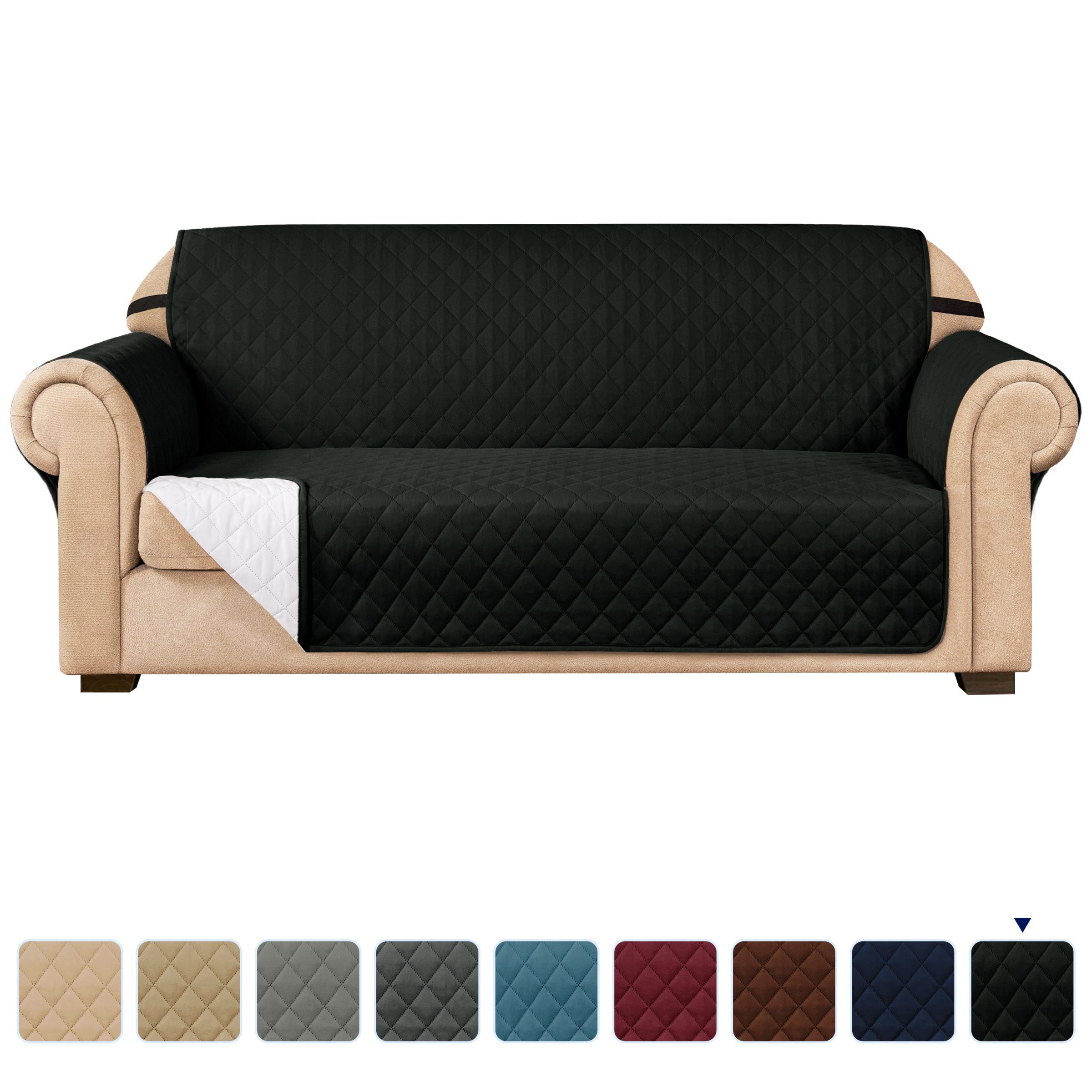 Subrtex 1-Piece Reversible Sofa Cover Quilted Slipcover (Loveseat ...