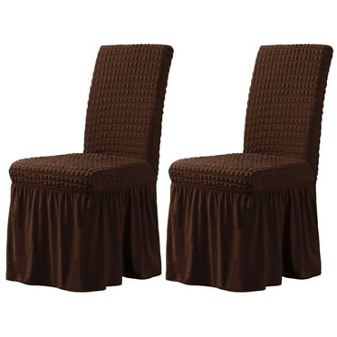 Subrtex Stretch Textured Grain Dining Chair Slipcover (Set of 2, Cream ...
