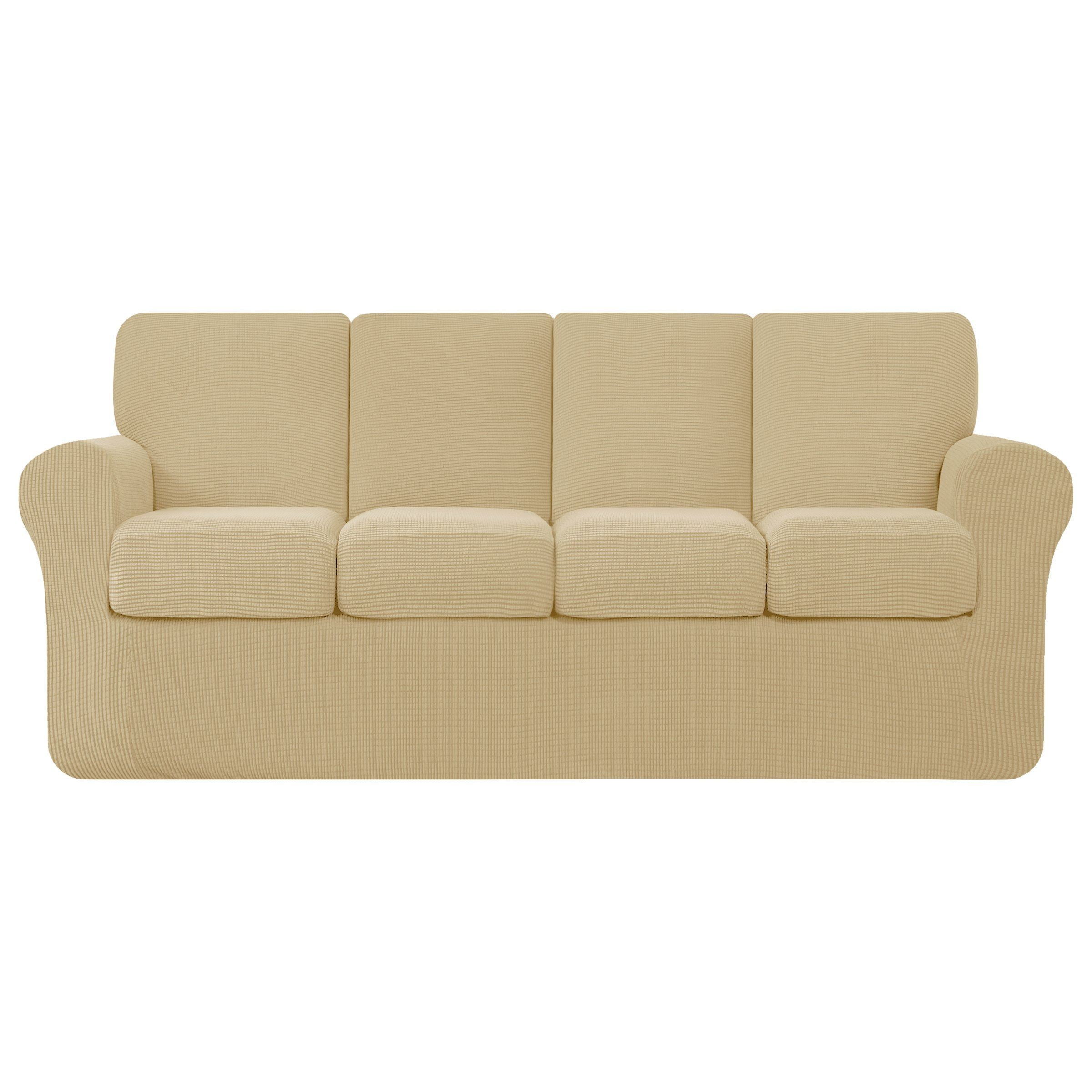 Subrtex 9-Piece Stretch Sofa Slipcover Sets with 4 Backrest Cushion ...