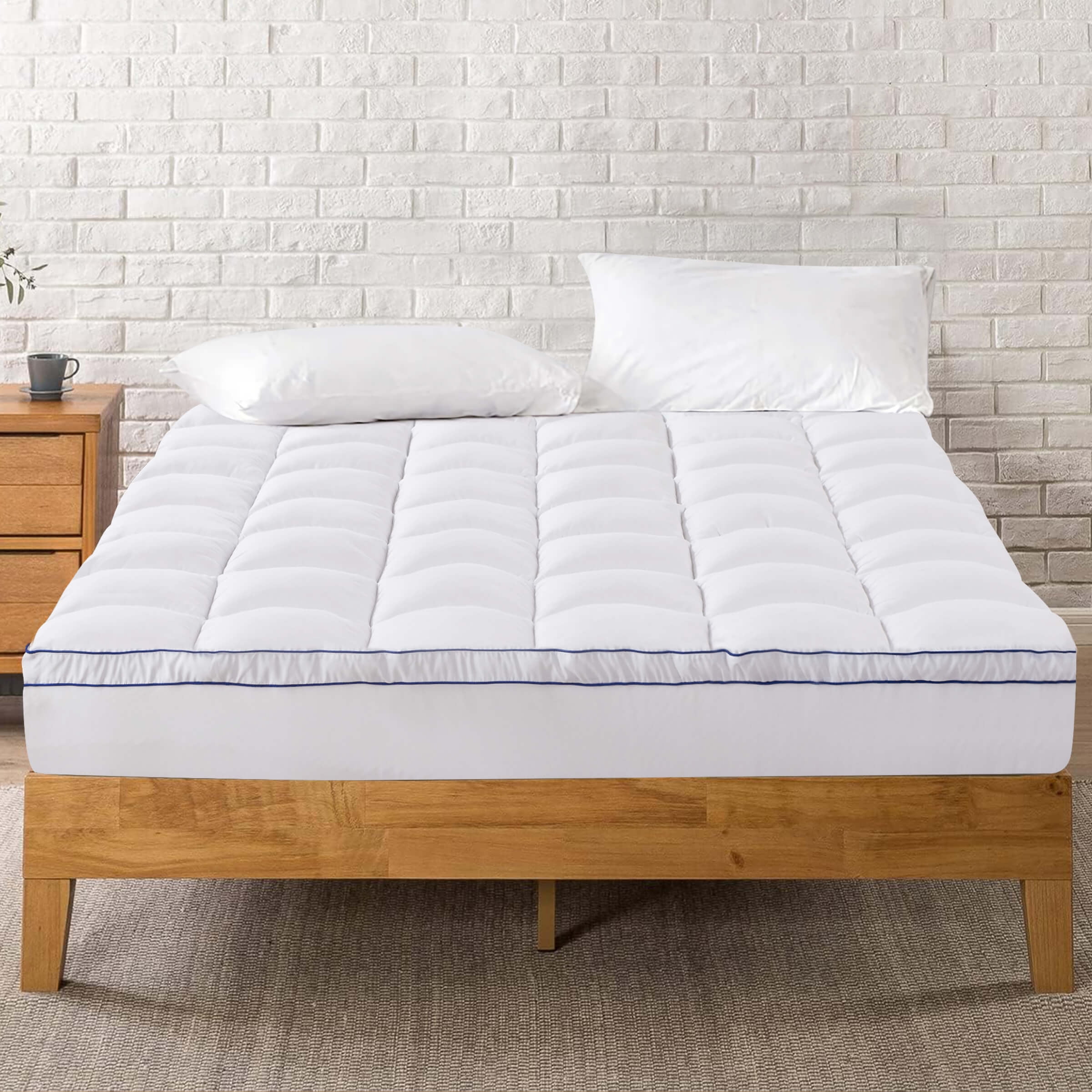 Subrtex Mattress Pad Peach Skin Velvet Mattress Topper Cover Mattress ...