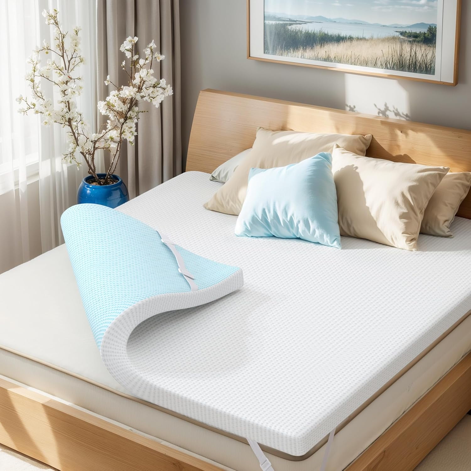 Subrtex Mattress Topper, Gel-Infused Memory Foam Mattress Topper, High ...