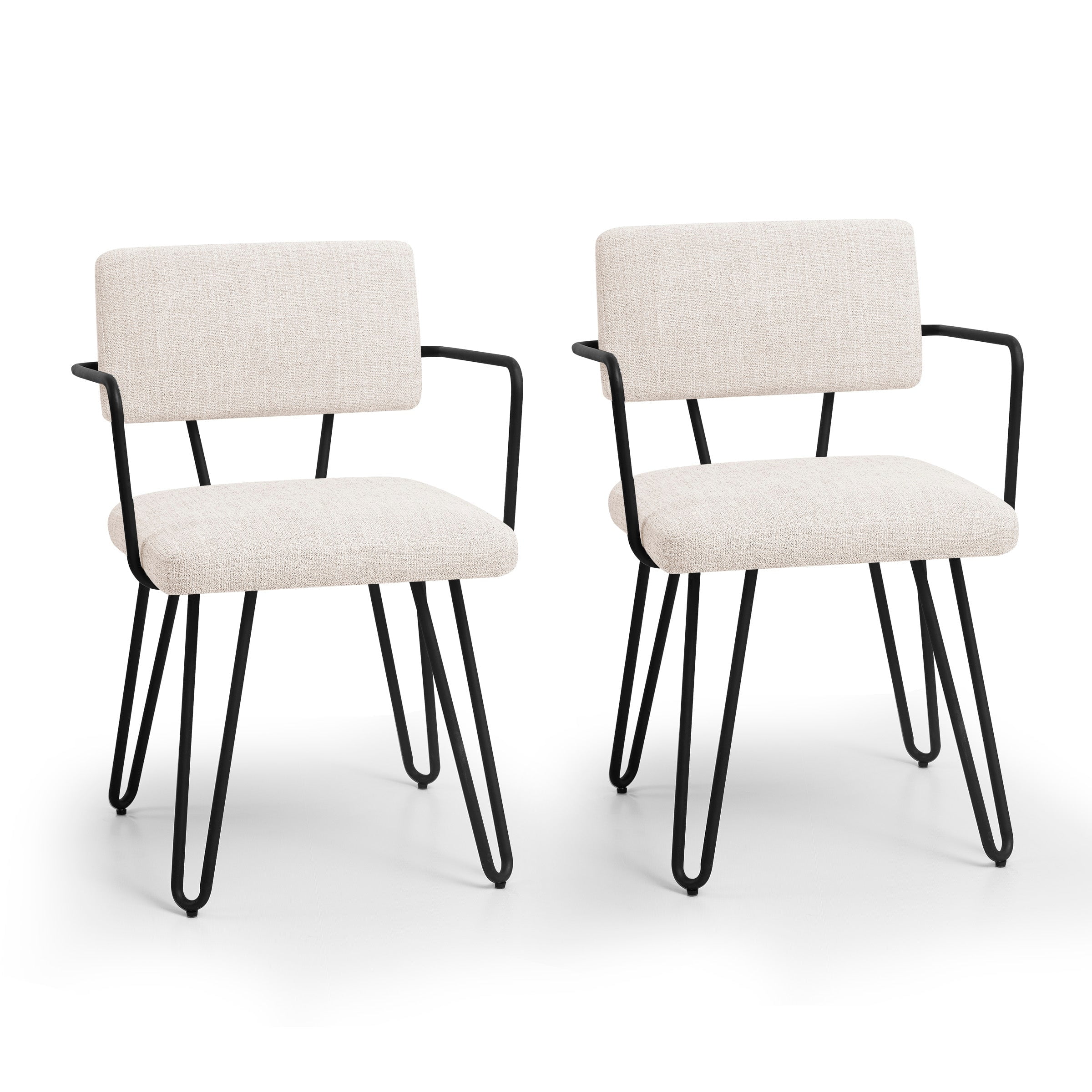 Subrtex Metal Frame Dining Chair (Set of 2, Beige) - Walmart.com