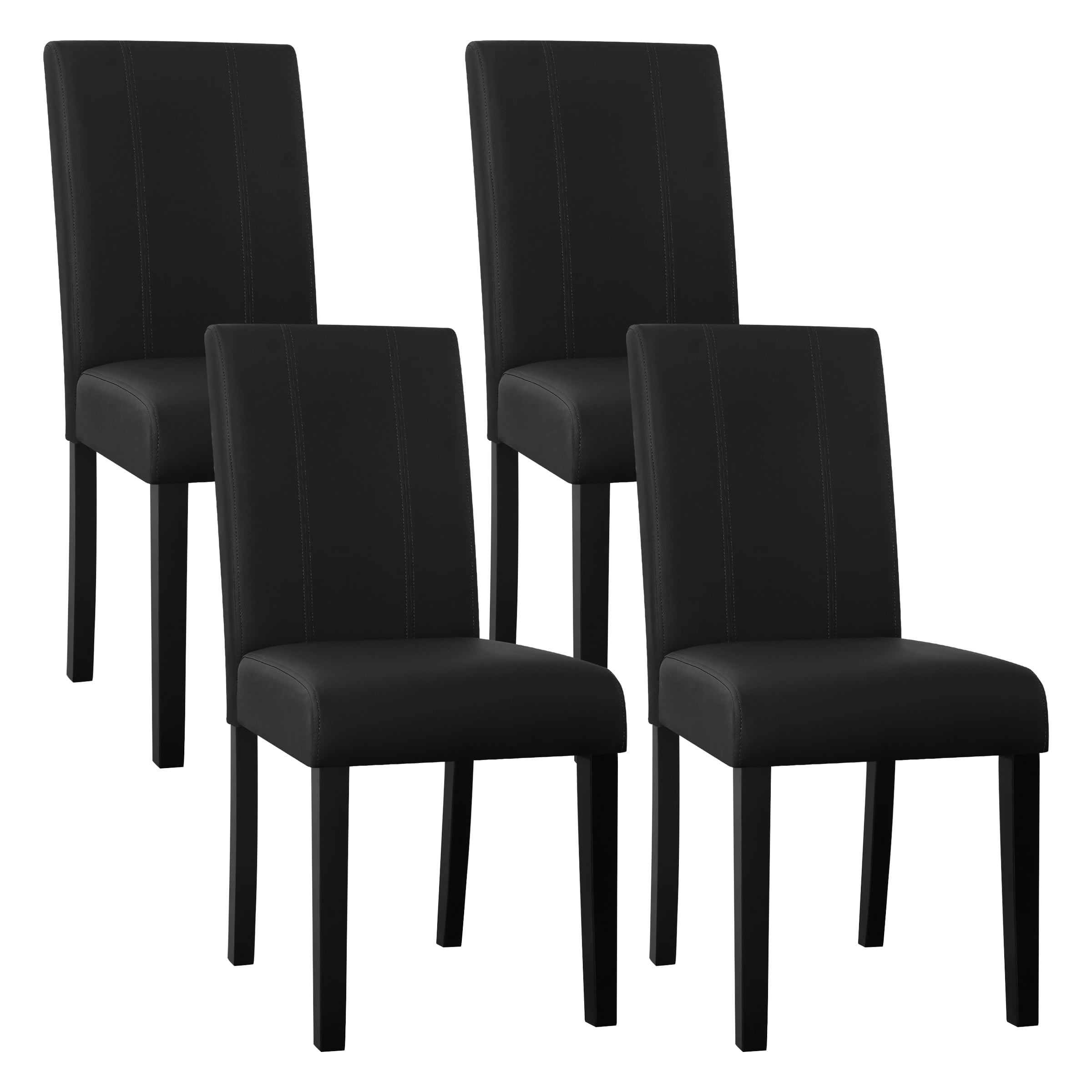Subrtex Modern Faux Leather Dining Chairs Set of 4, Upholstered Parsons ...