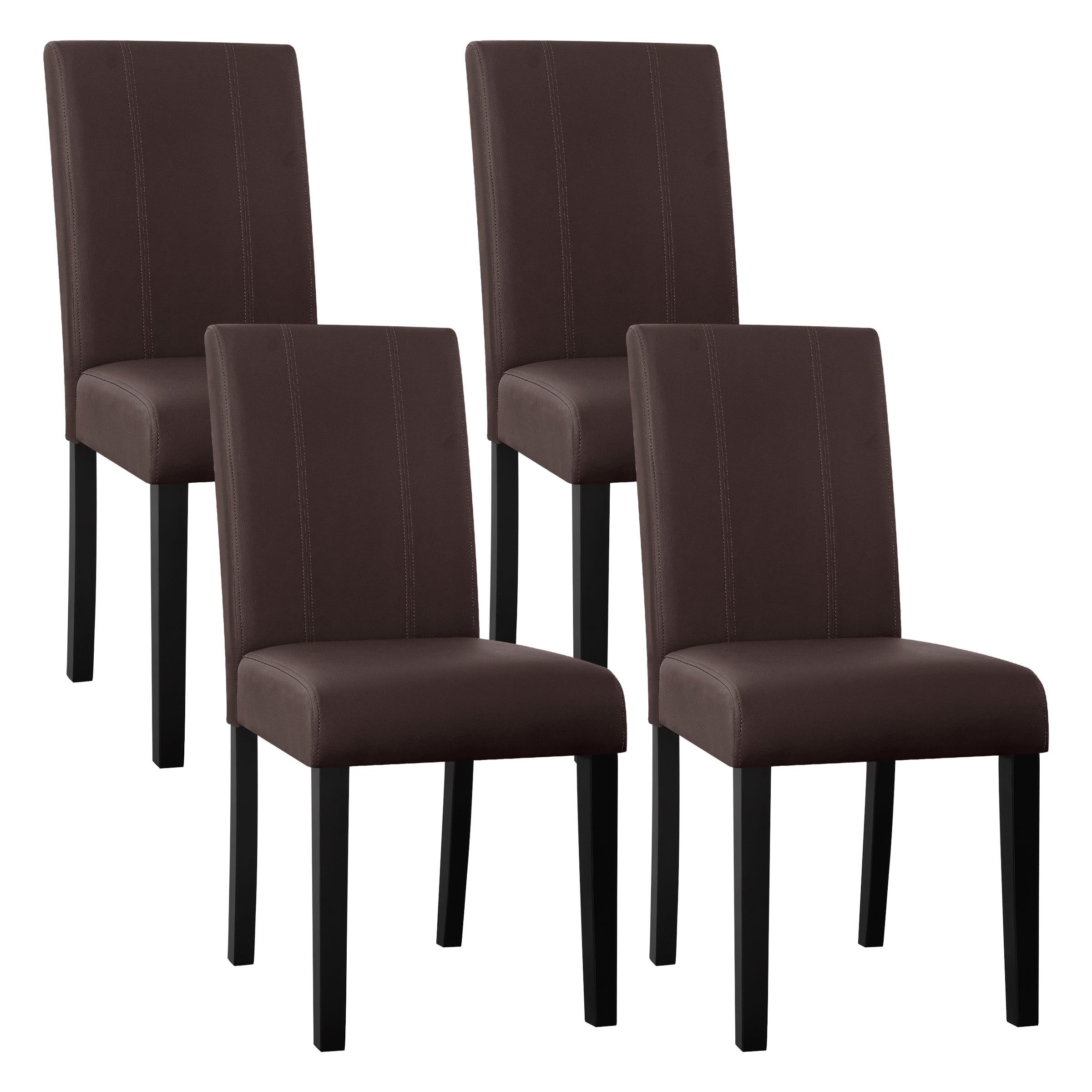 Subrtex Modern Parsons PU Leather Dining Chairs Set of 4 Upholstered ...